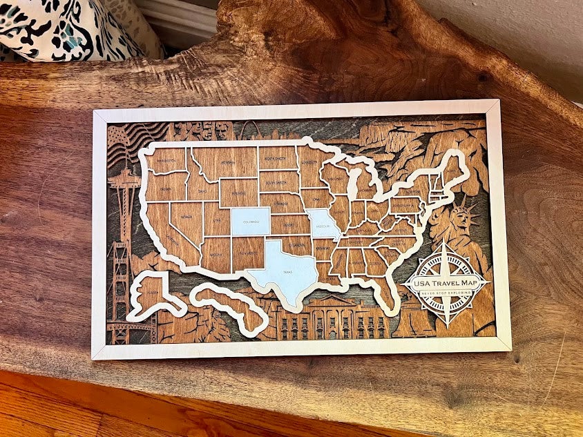 United States Travel Map | Princeton Heights Woodworking